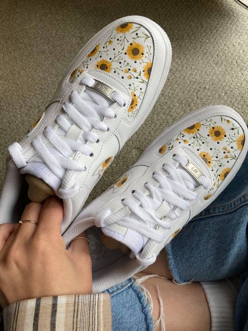 Sunflower Af1's With Painted Toe Box af1's Design | Etsy