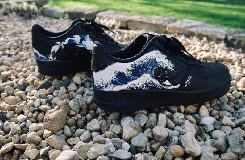 Custom Great Wave / Koi Fish Af1's (af1's + Design) - Etsy