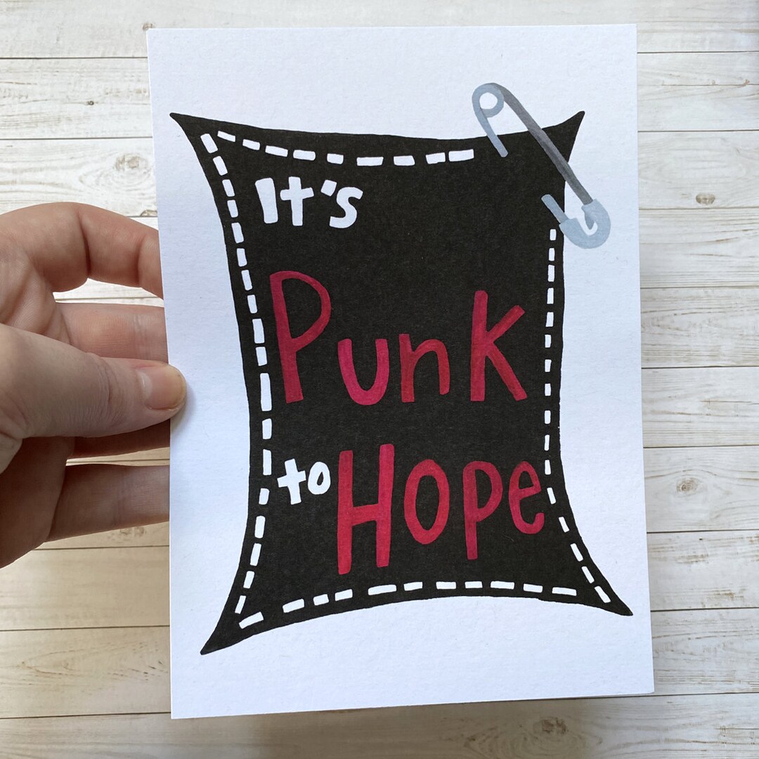 Hope Punk Print | It's Punk to Hope | Leftist | Gouache - Etsy UK