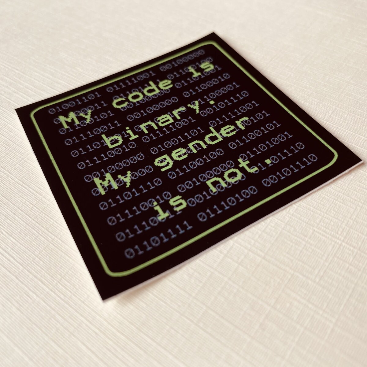 Nonbinary Pride Sticker Coding Pun Waterproof Vinyl Matte - Etsy