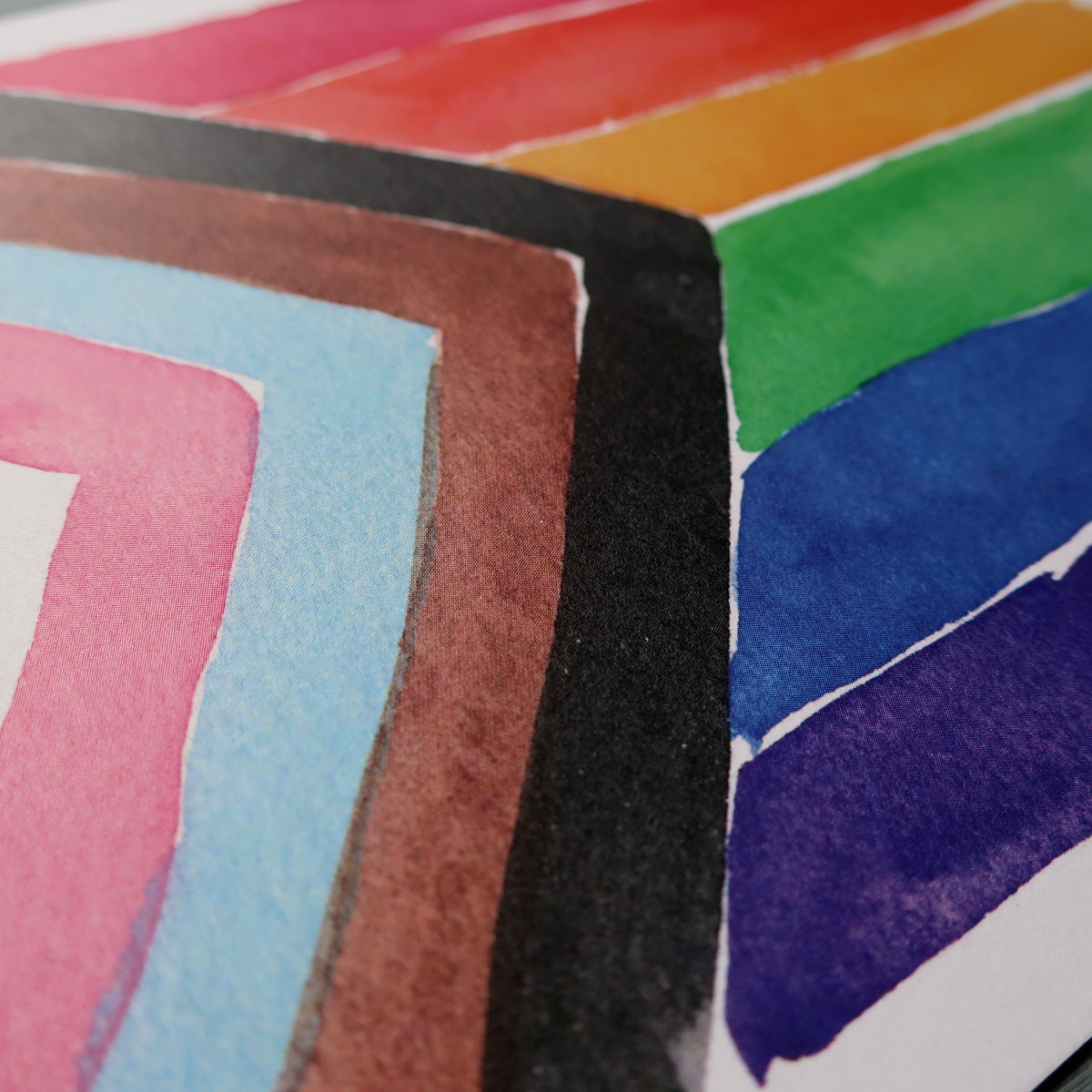 Pride Month Art | Progress Pride Flag | Watercolor - Etsy