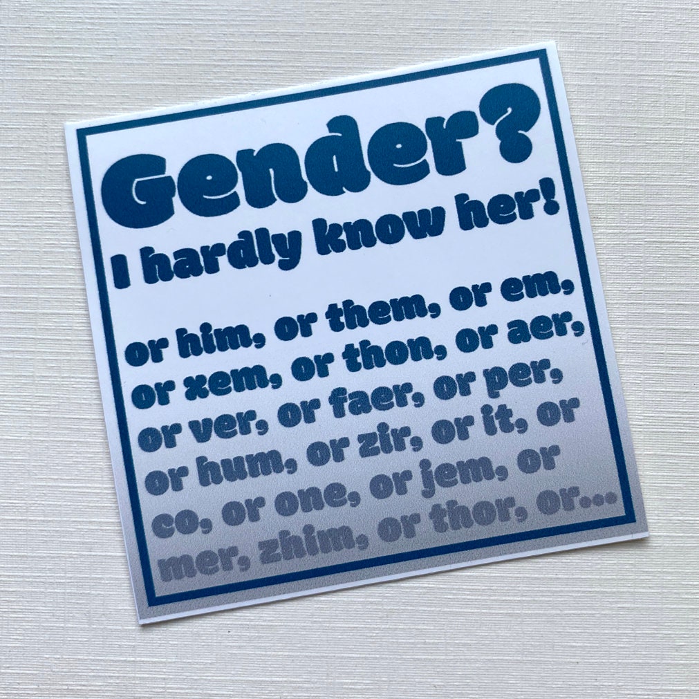 Nonbinary Pride Sticker Gender I hardly know her... | Etsy