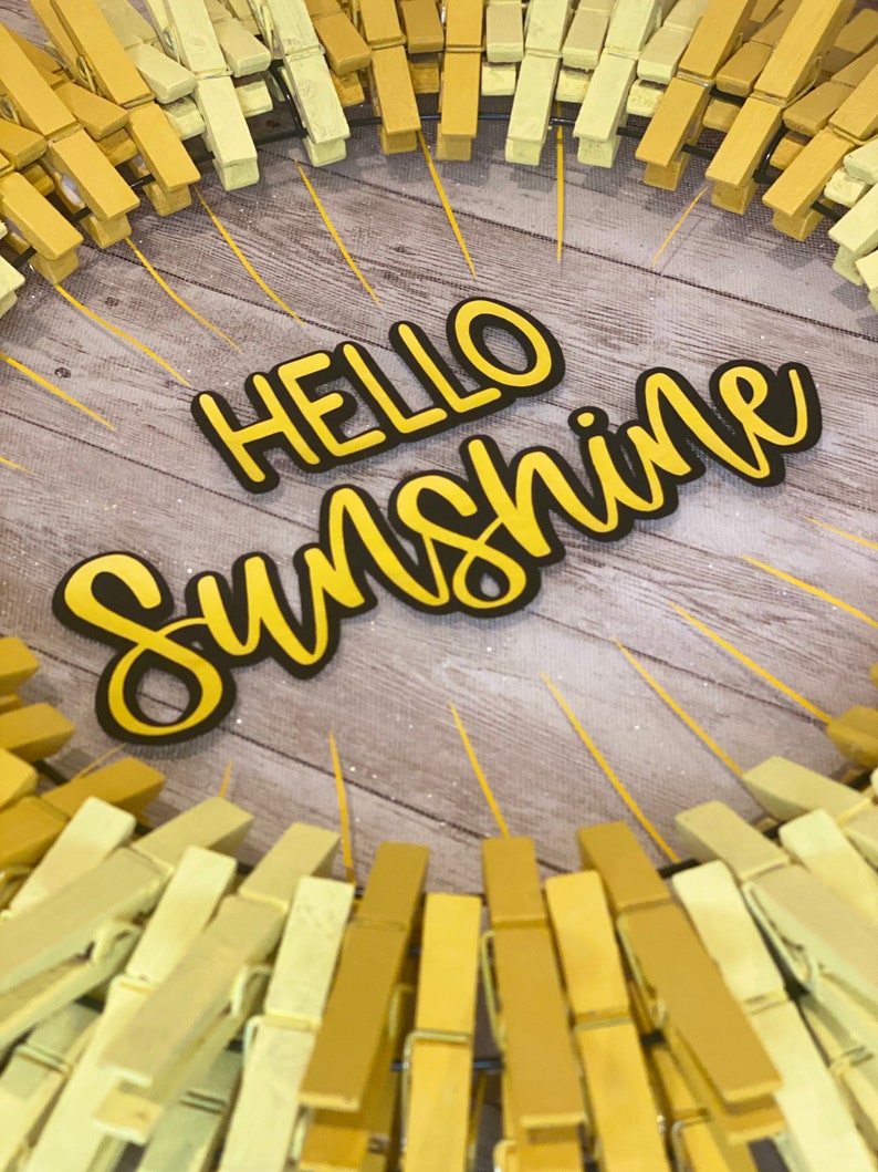 Sun Clothespin Wreath Hello Sunshine Yellow Front Door | Etsy