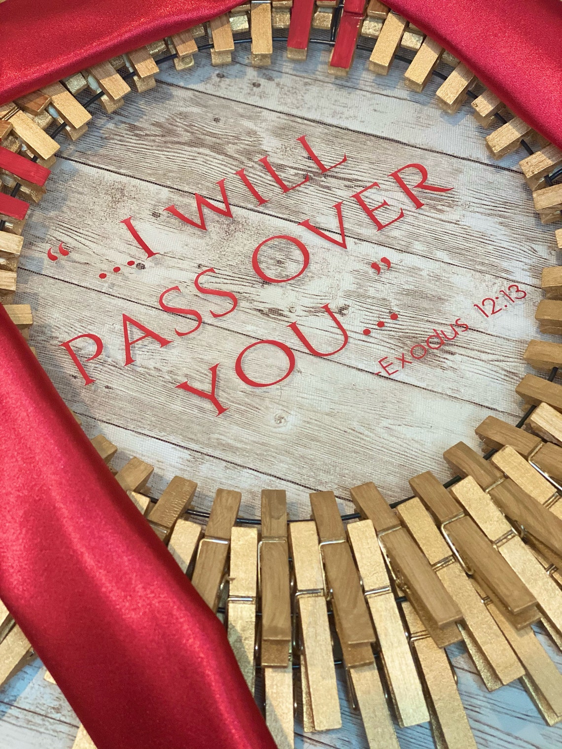Passover Wreath / Red and Gold / Covered Door / Exodus - Etsy