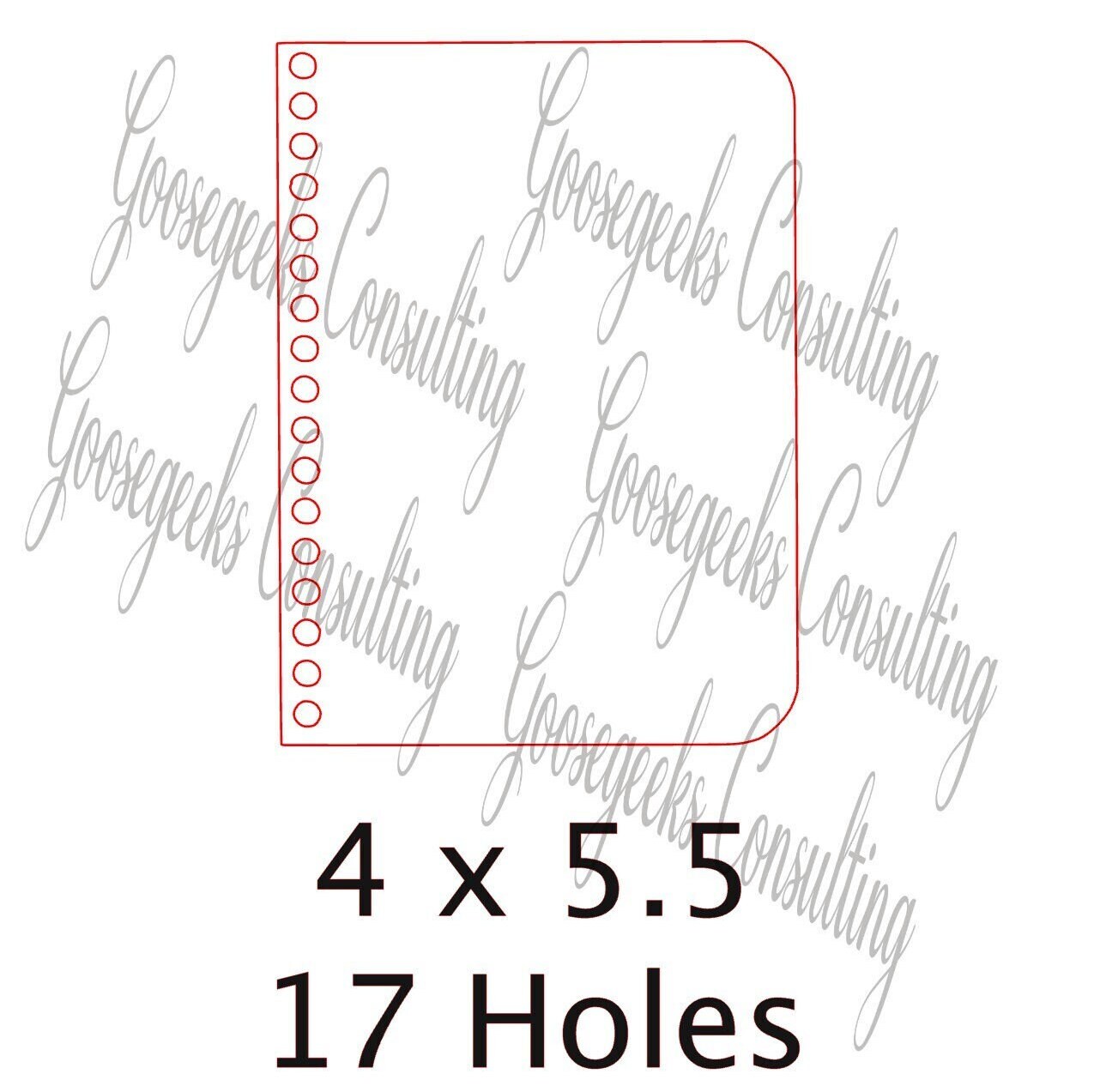 Notebook Template 4x5.5 (17 Holes) SVG & PDF - Etsy