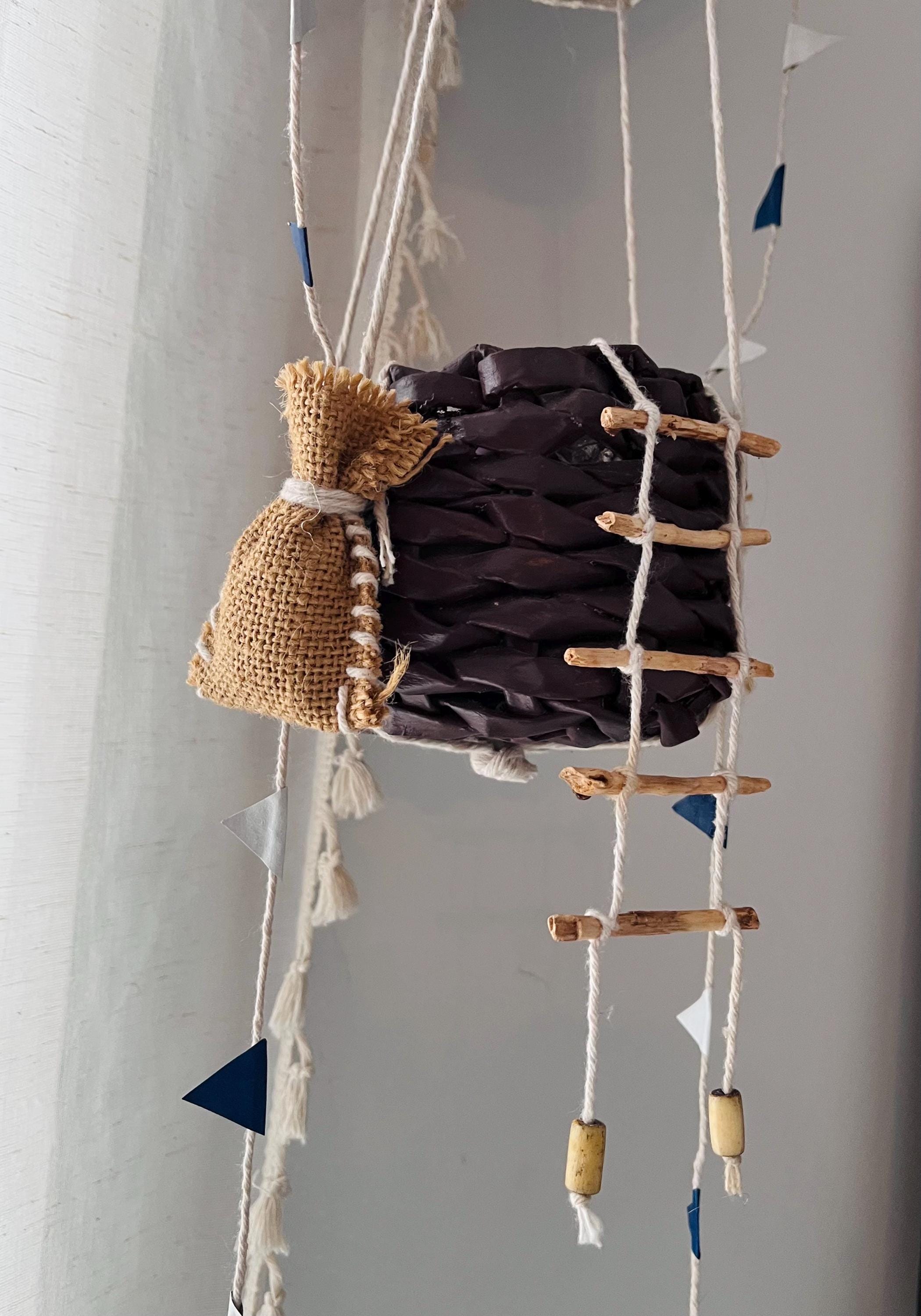 Vintage Style Hot Air Balloon Hanging Decoration. Paper Mache Hot Air ...