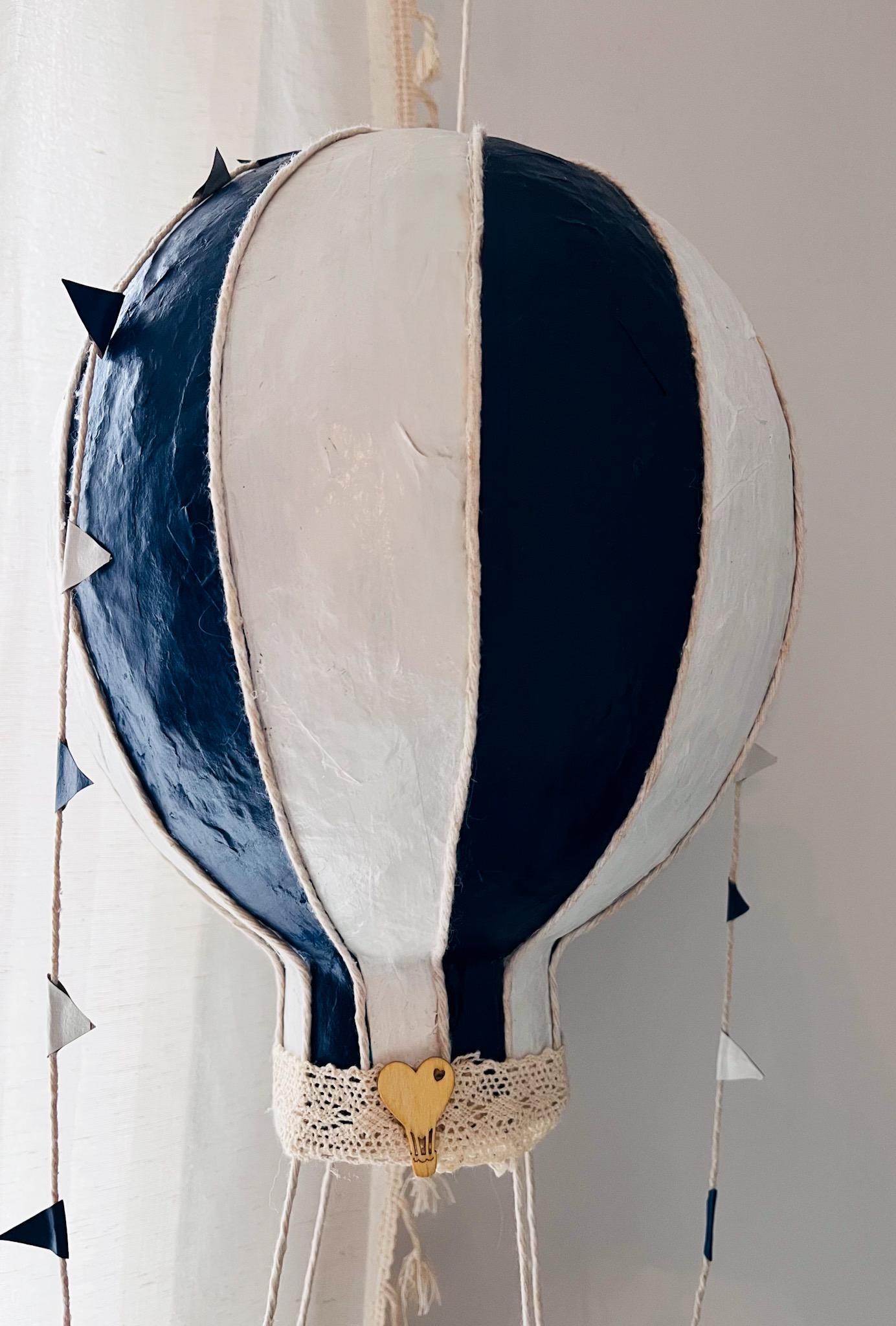 Vintage Style Hot Air Balloon Hanging Decoration. Paper Mache Hot Air ...