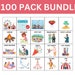 100 Daily Kids Activity Cards I Visual Activity Cards Toddler Preschool ...