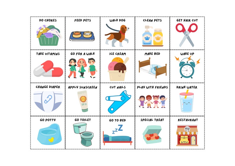 40 Tarjetas de rutina diaria para niños I Tarjetas de programación visual / Rutinas de mañana ...