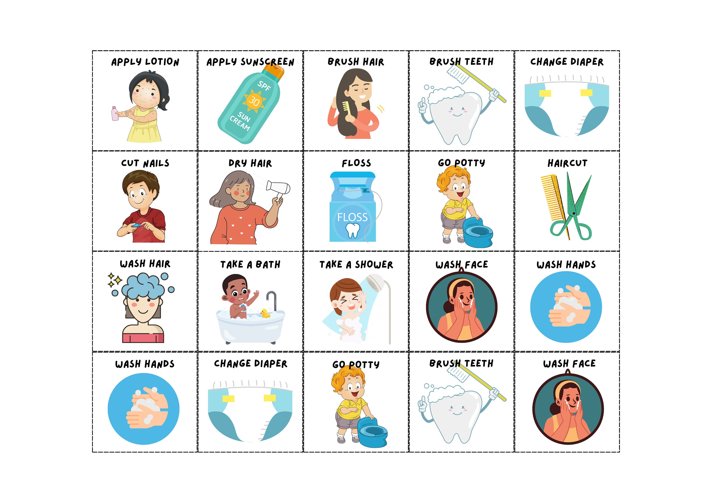 332 Daily Kids Routine Cards I Visual Schedule Cards | Toddler ...