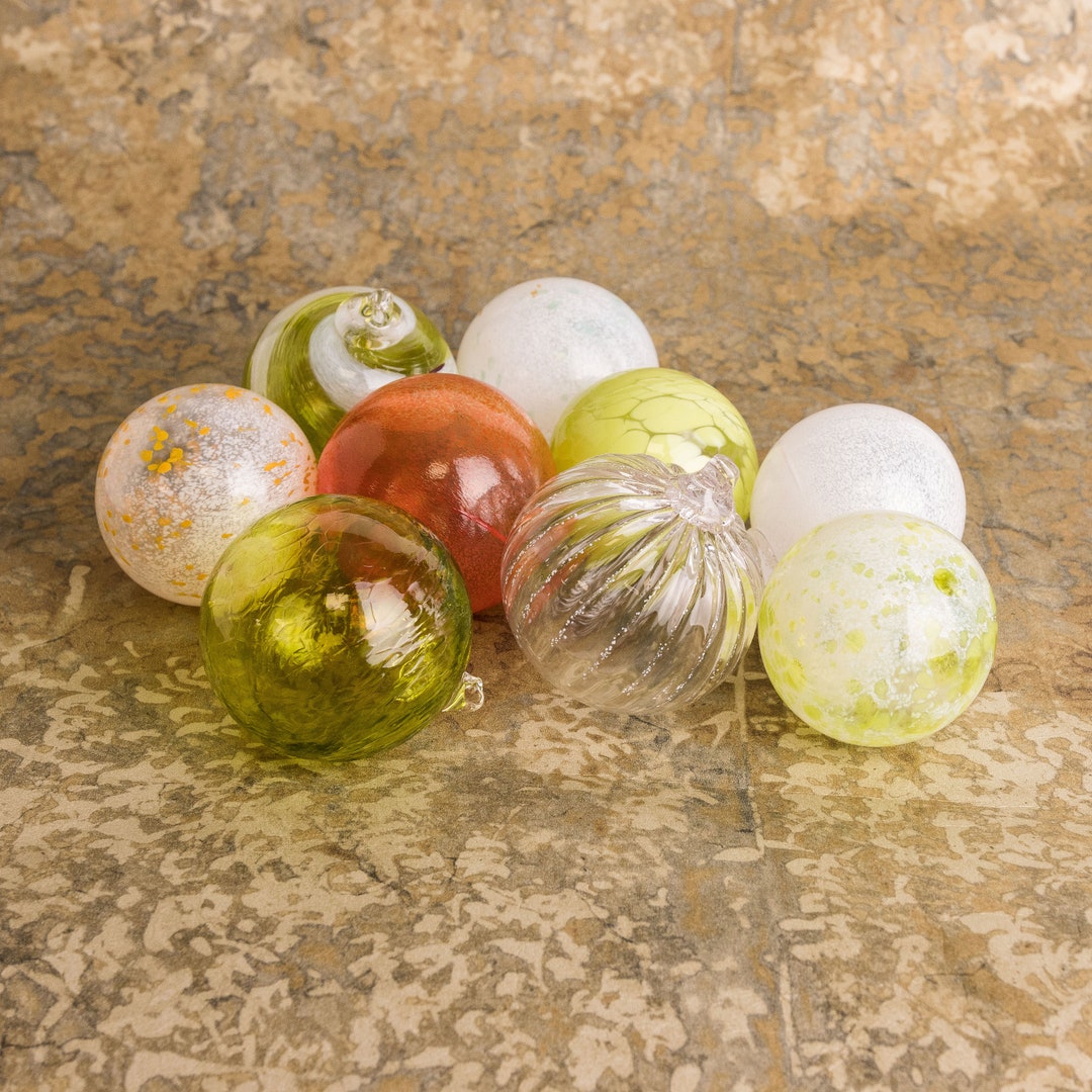 Handmade Glass Bauble - Festive Colours - Christmas Ornament - Etsy UK