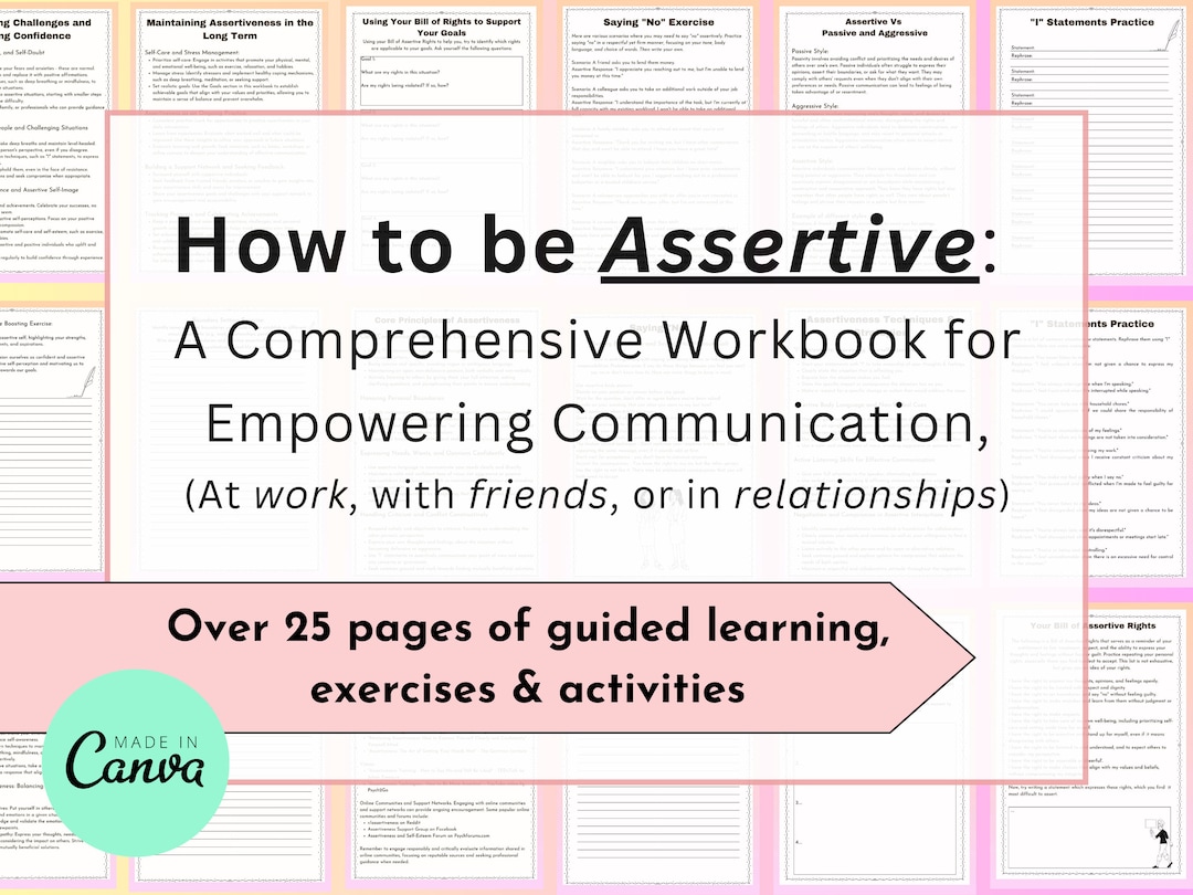 Assertiveness Workbook for Building Confidence and Effective ...