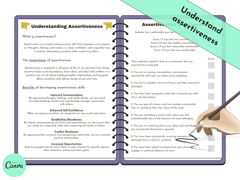 Assertiveness Workbook for Building Confidence and Effective ...