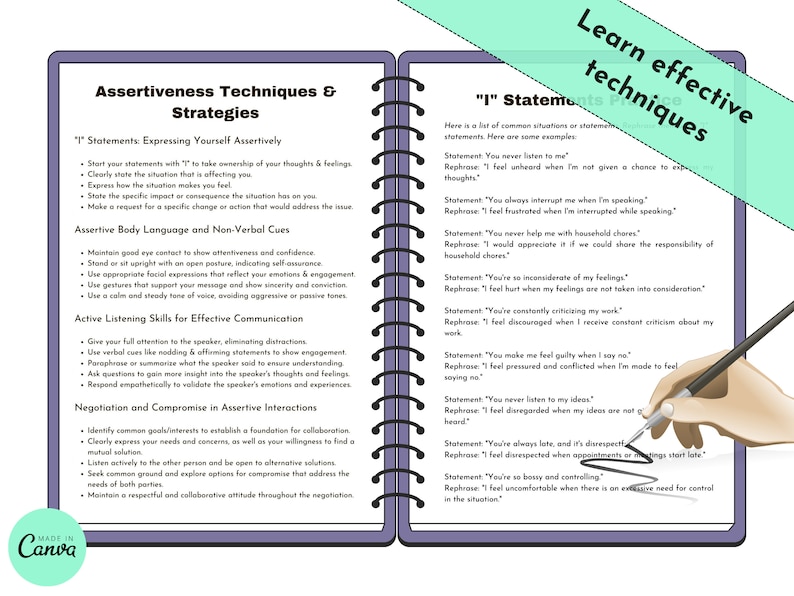 Assertiveness Workbook for Building Confidence and Effective ...