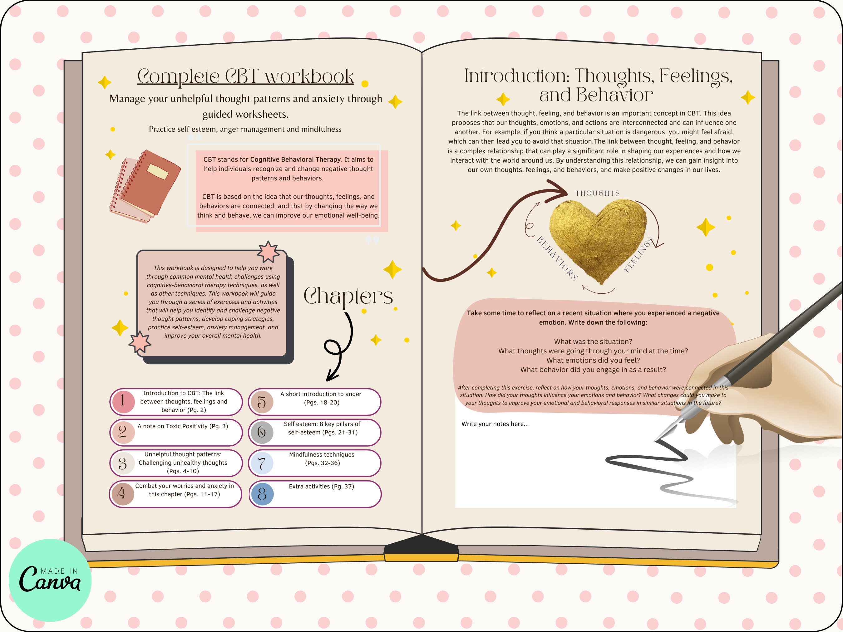 Complete CBT Anxiety Workbook for Adults and Teen Therapy Worksheet ...