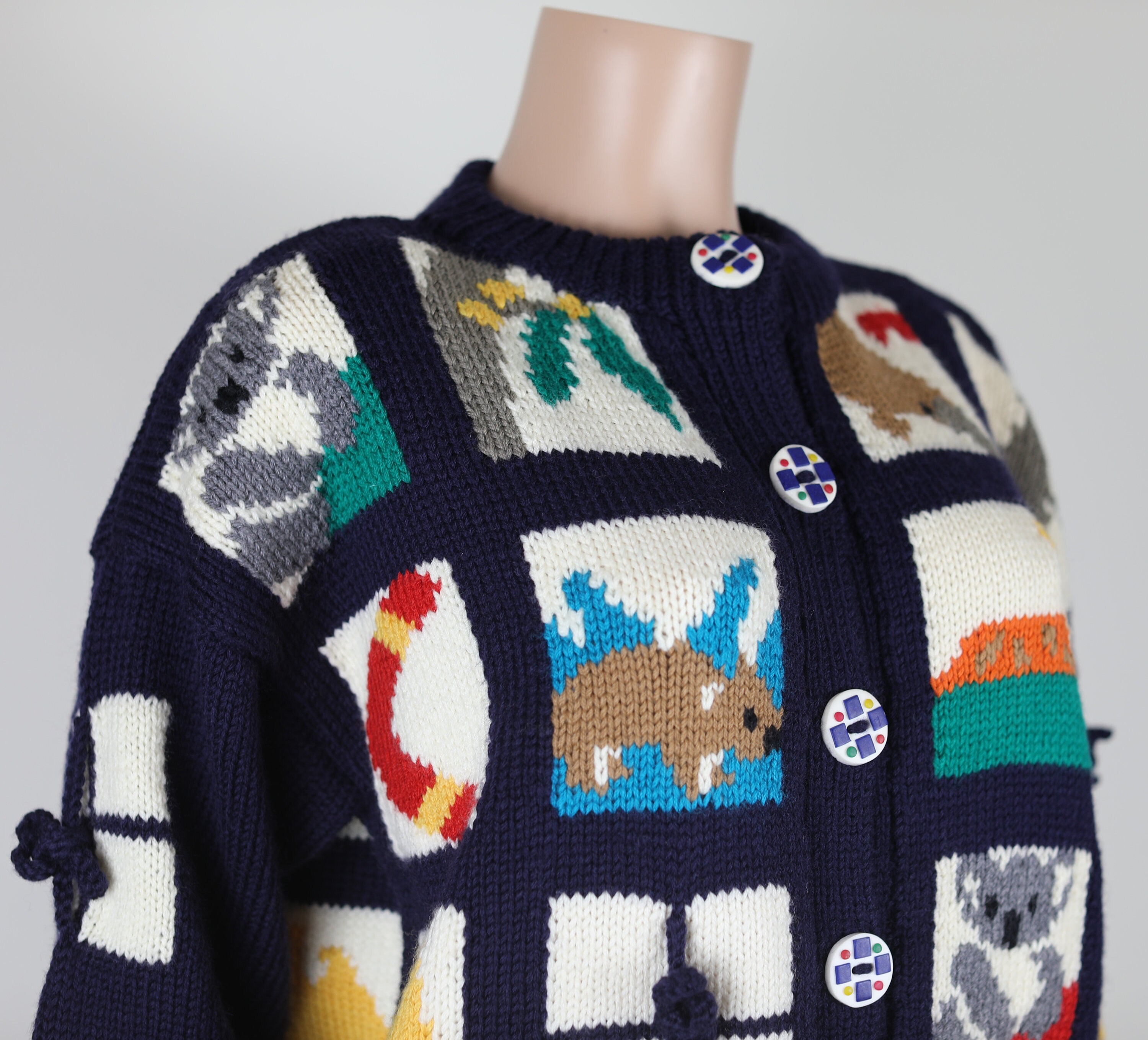 VINTAGE 80s Australian JUMPER Koala, Kangaroo, Platypus, Cockatoo ...