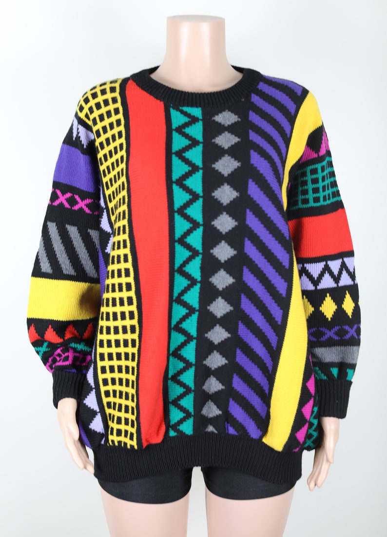 VINTAGE 80s UGLY JUMPER! 80s 100% Australian Merino Wool, 80s Rainbow ...