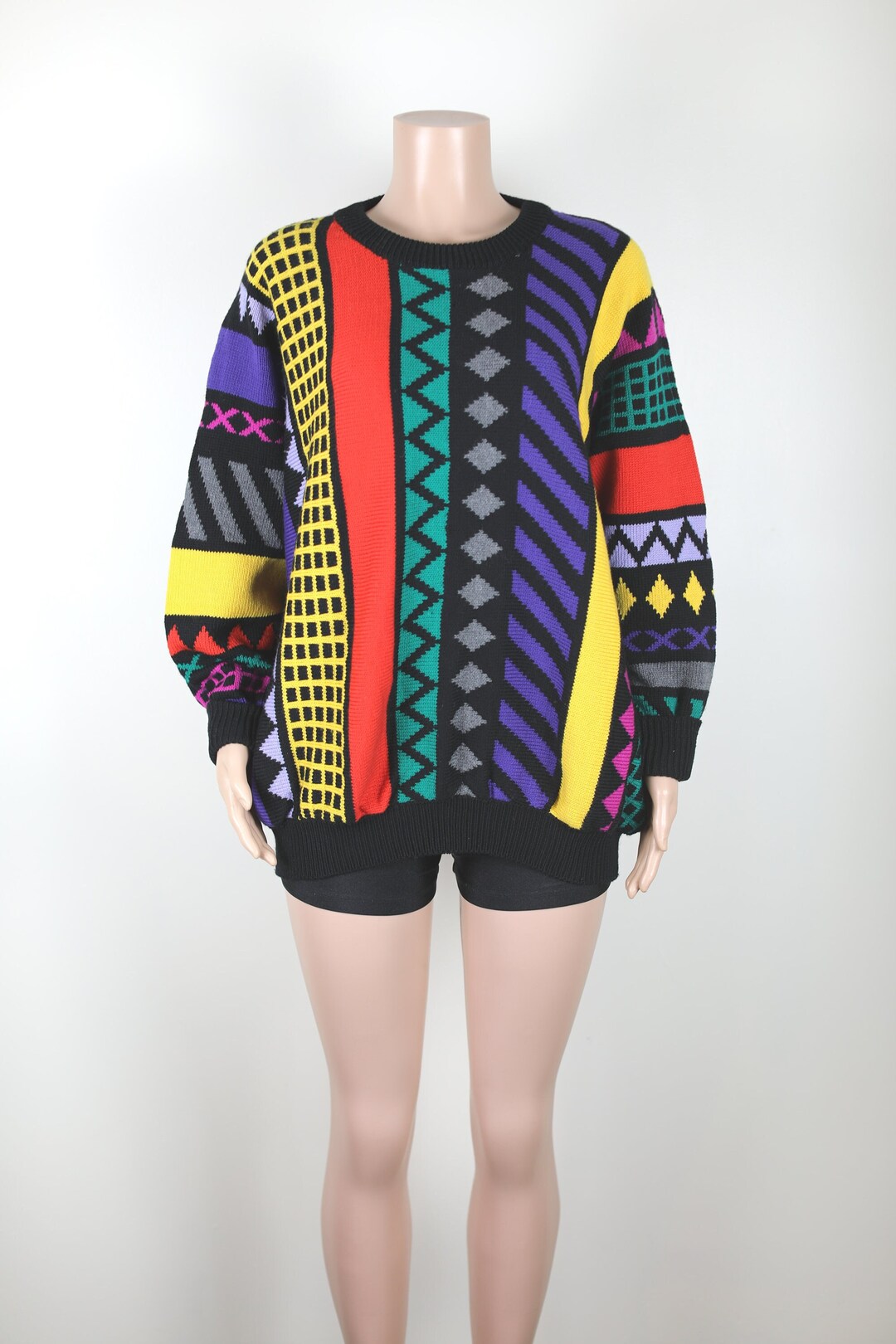 VINTAGE 80s UGLY JUMPER! 80s 100% Australian Merino Wool, 80s Rainbow ...
