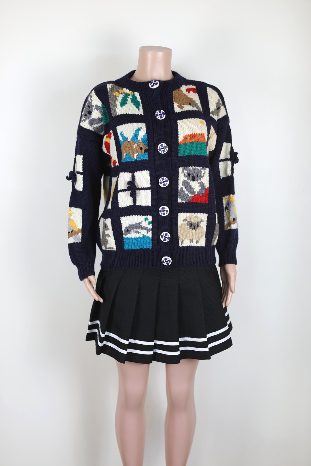 VINTAGE 80s Australian JUMPER! Koala, Kangaroo, Platypus, Cockatoo ...