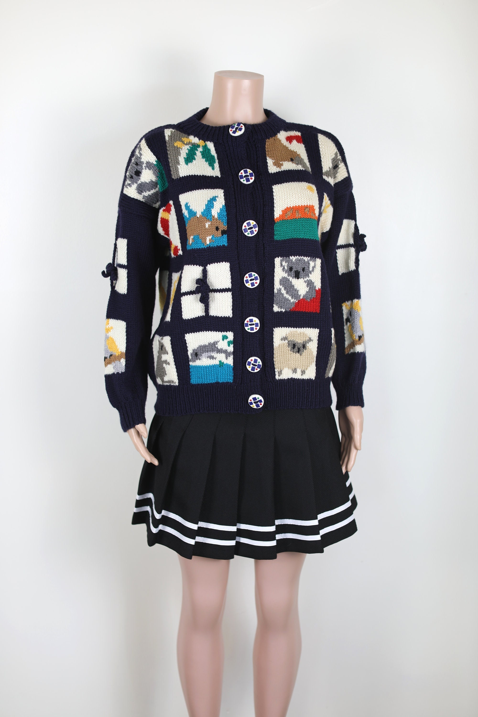 VINTAGE 80s Australian JUMPER! Koala, Kangaroo, Platypus, Cockatoo ...