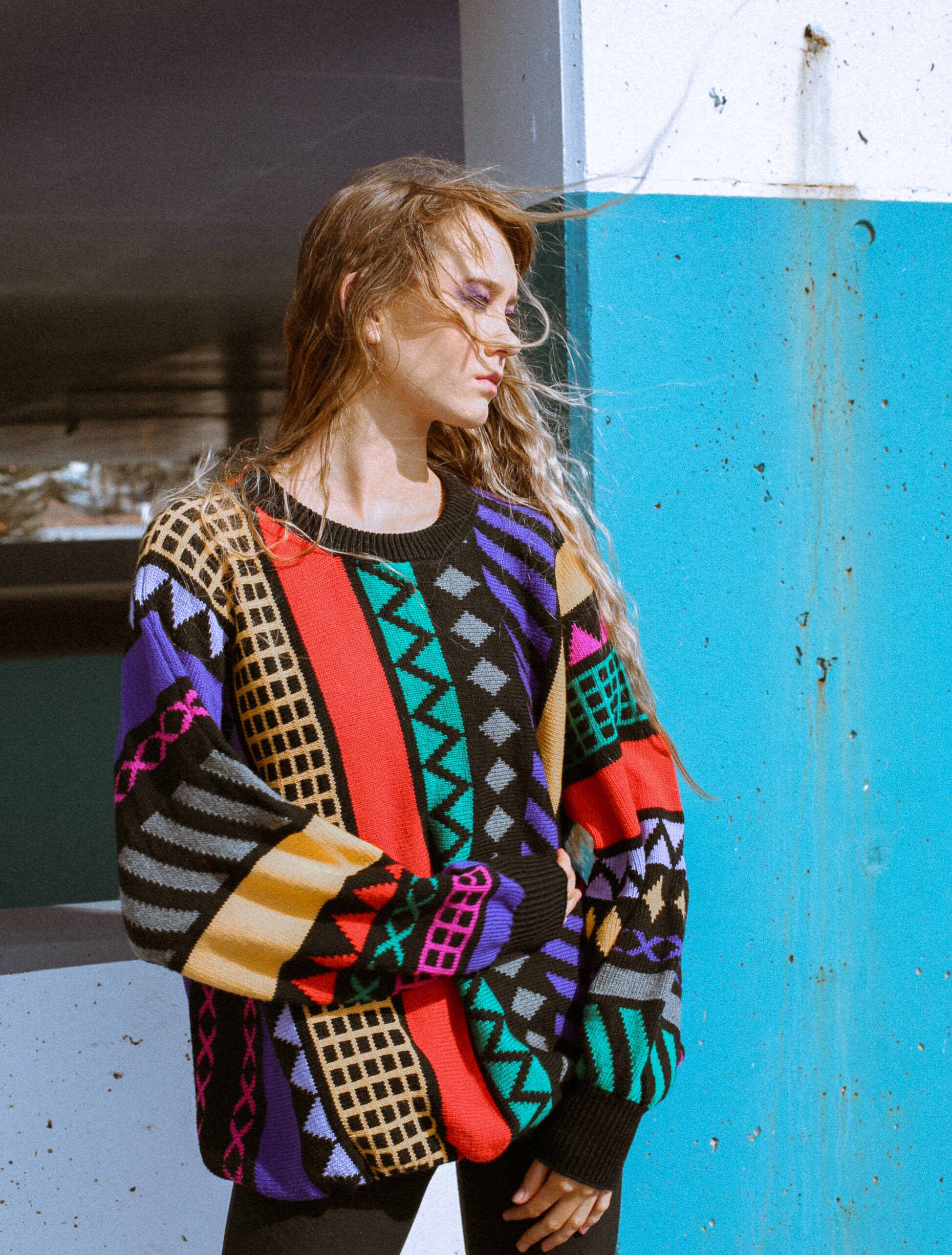VINTAGE 80s UGLY JUMPER! 80s 100% Australian Merino Wool, 80s Rainbow ...