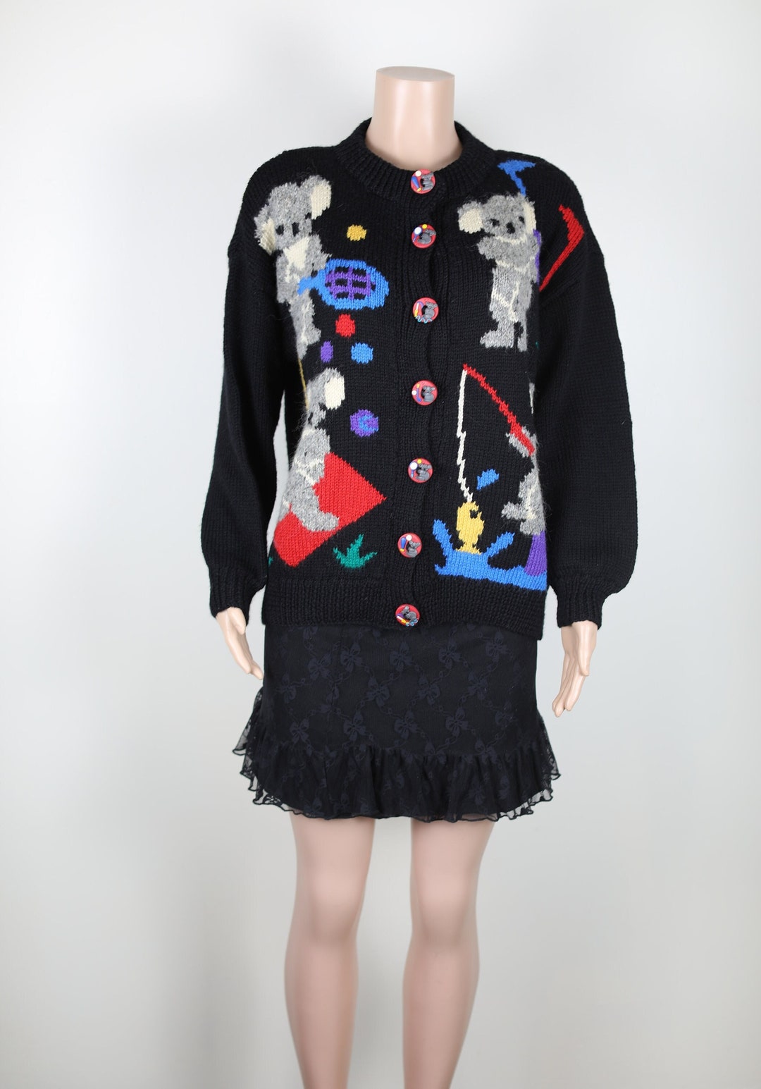 VINTAGE 80s Australian JUMPER! Koalas Playing Sport, Australian Animals ...