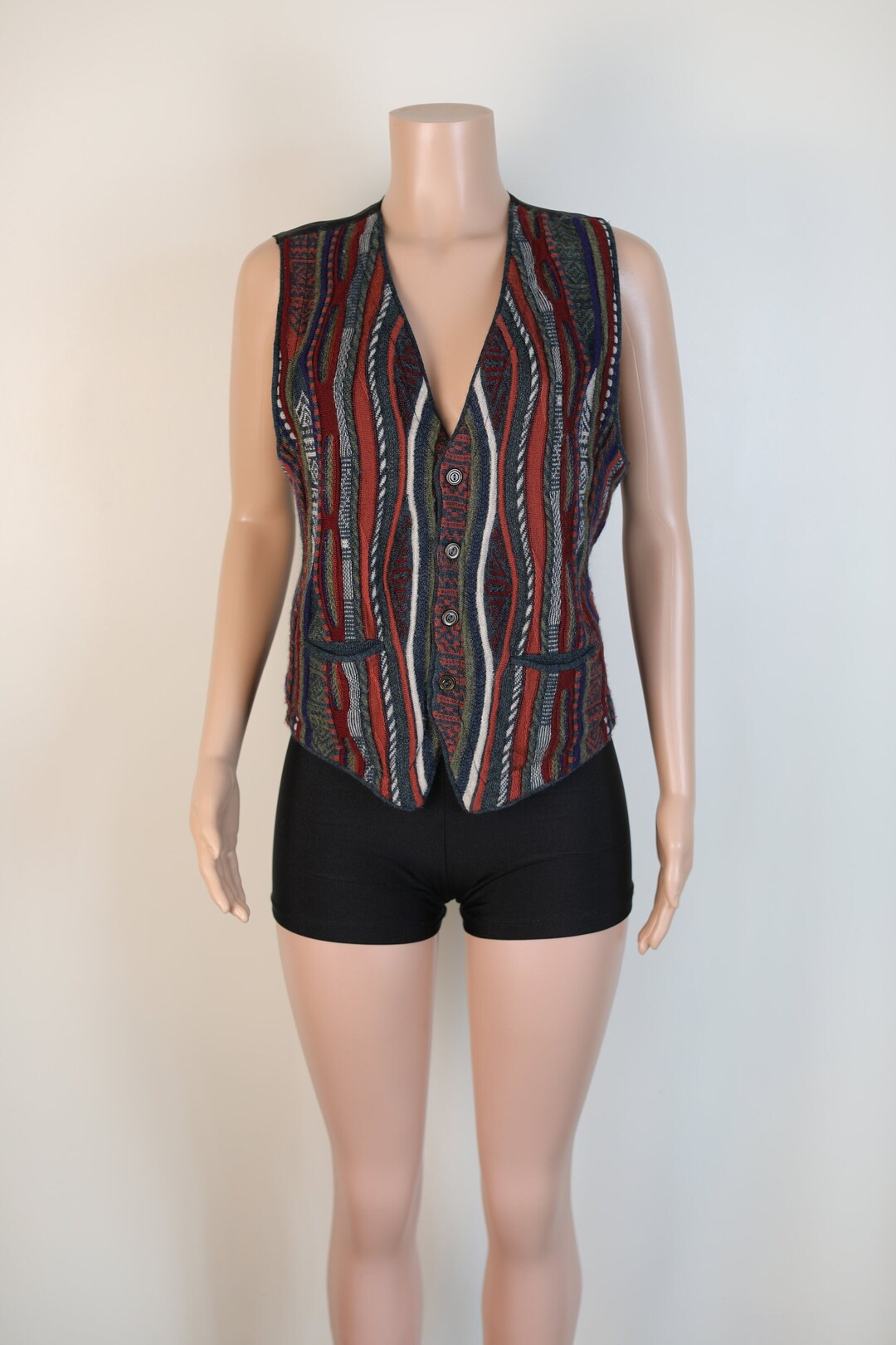 VINTAGE 80s UGLY VEST! Vintage 80s Kath and Kim Textured Coogie Style ...