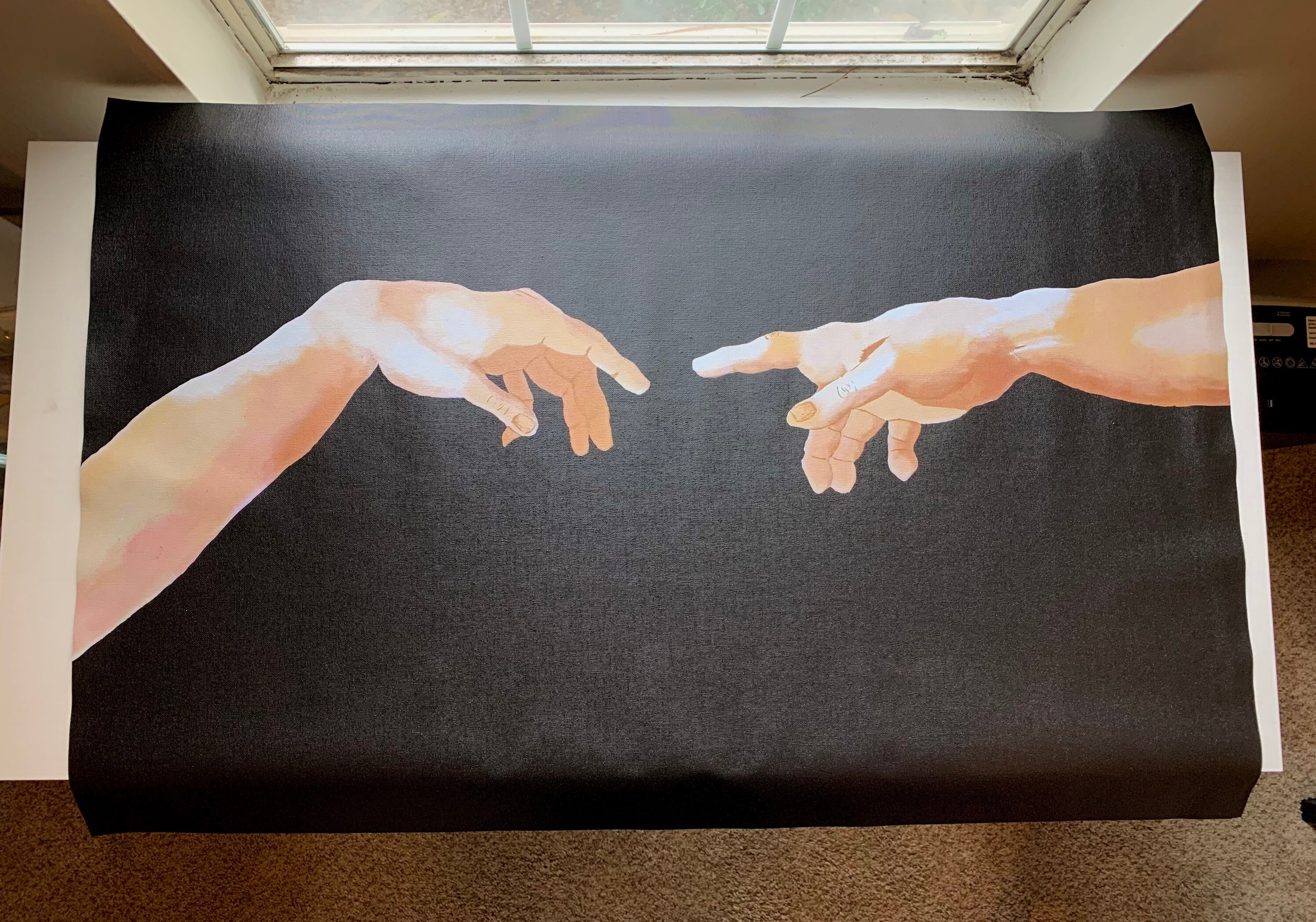 Sistine Chapel Hands, Original Acrylic Painting, Art Print on Canvas ...
