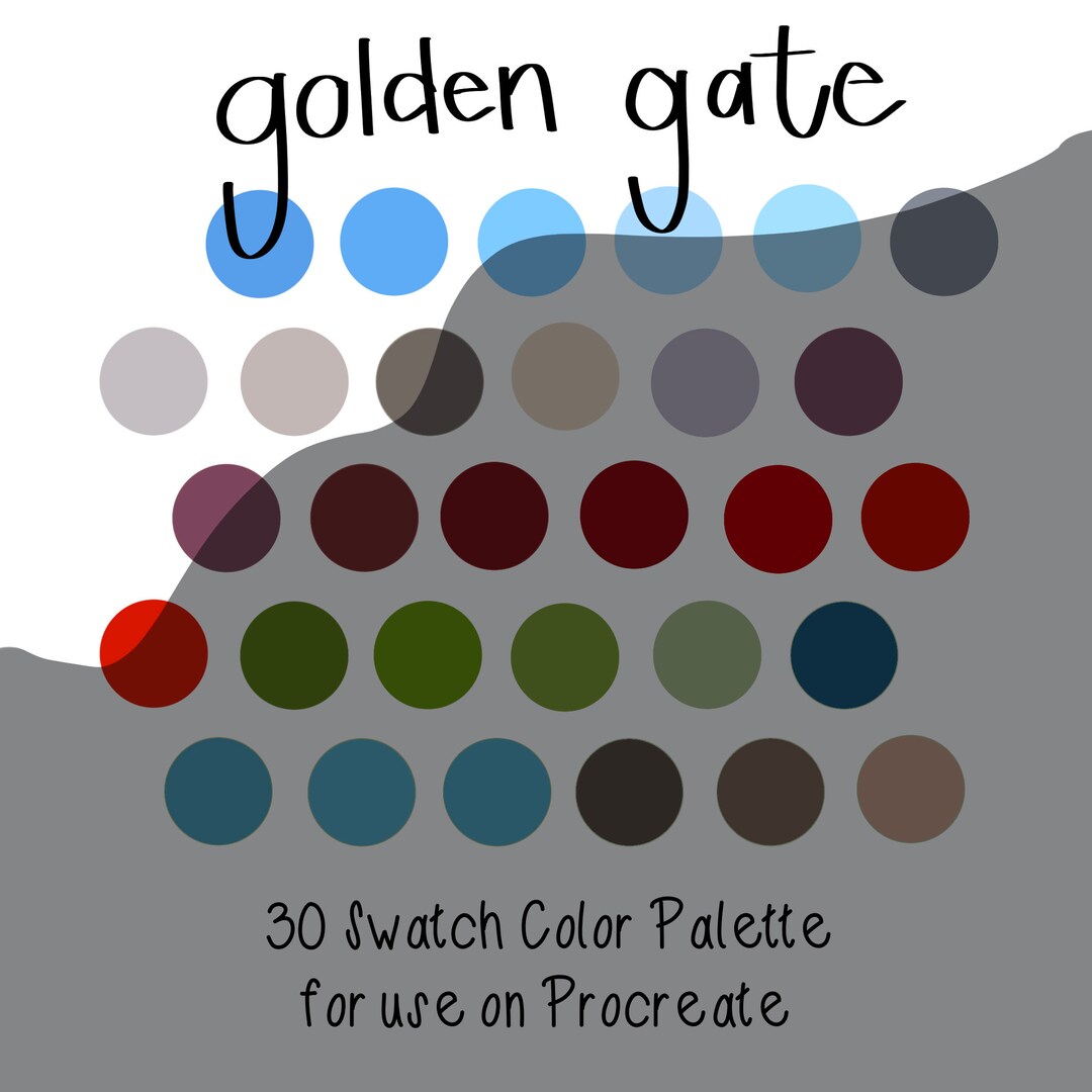 Golden Gate Color Palette for Procreate - Etsy