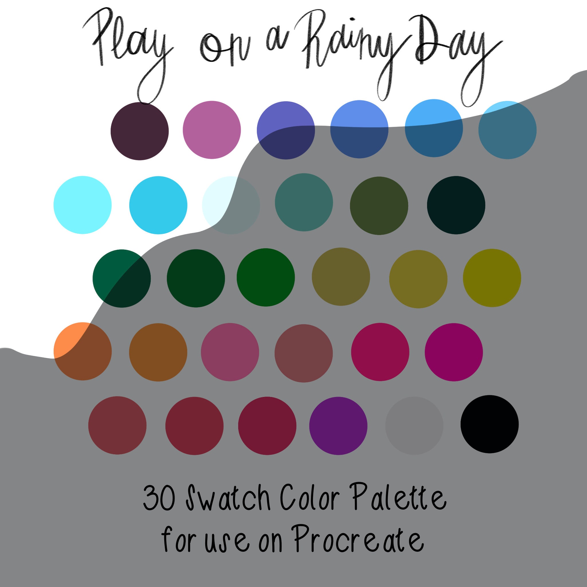 Play on a Rainy Day Color Palette for Procreate - Etsy