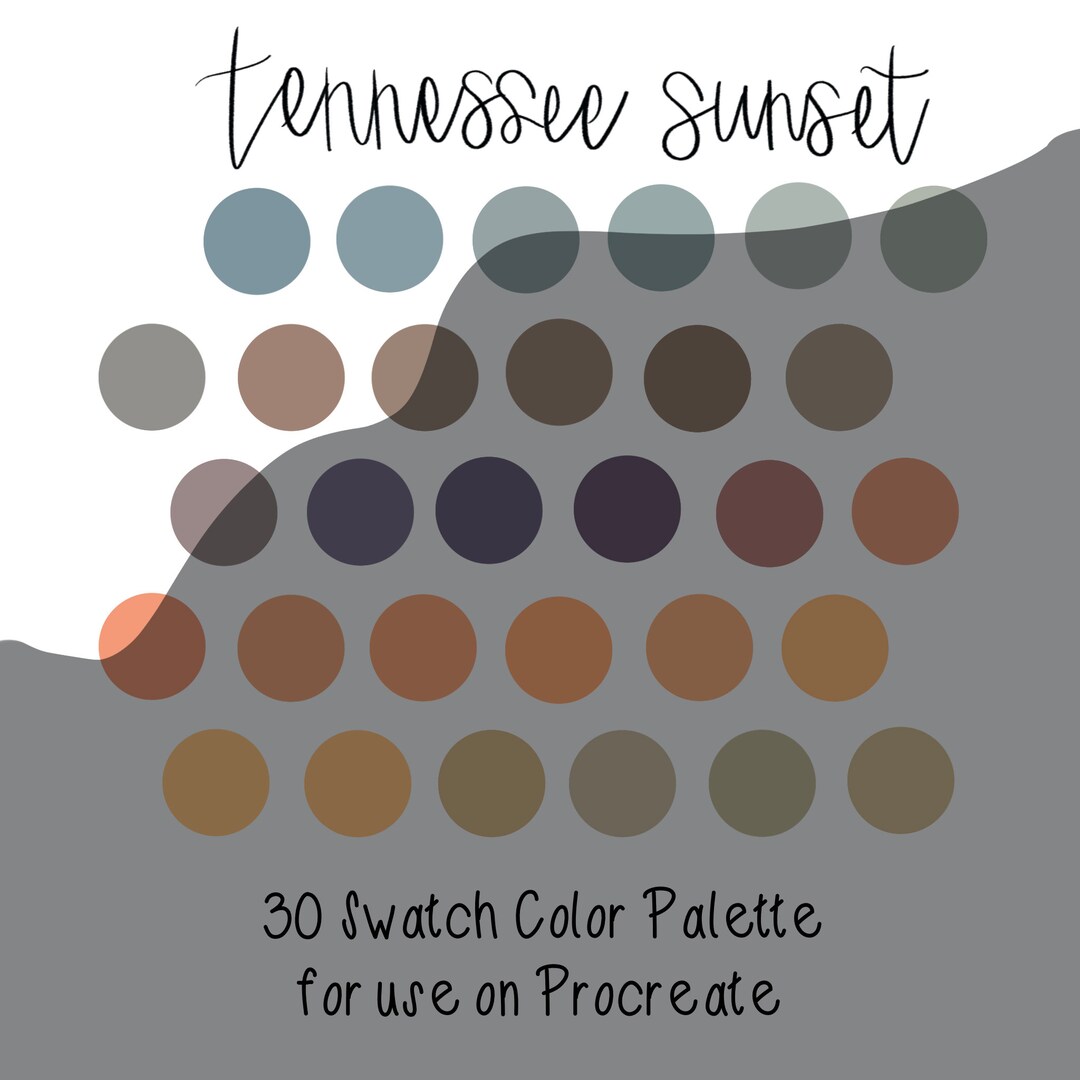 Tennessee Sunset Color Palette for Procreate - Etsy
