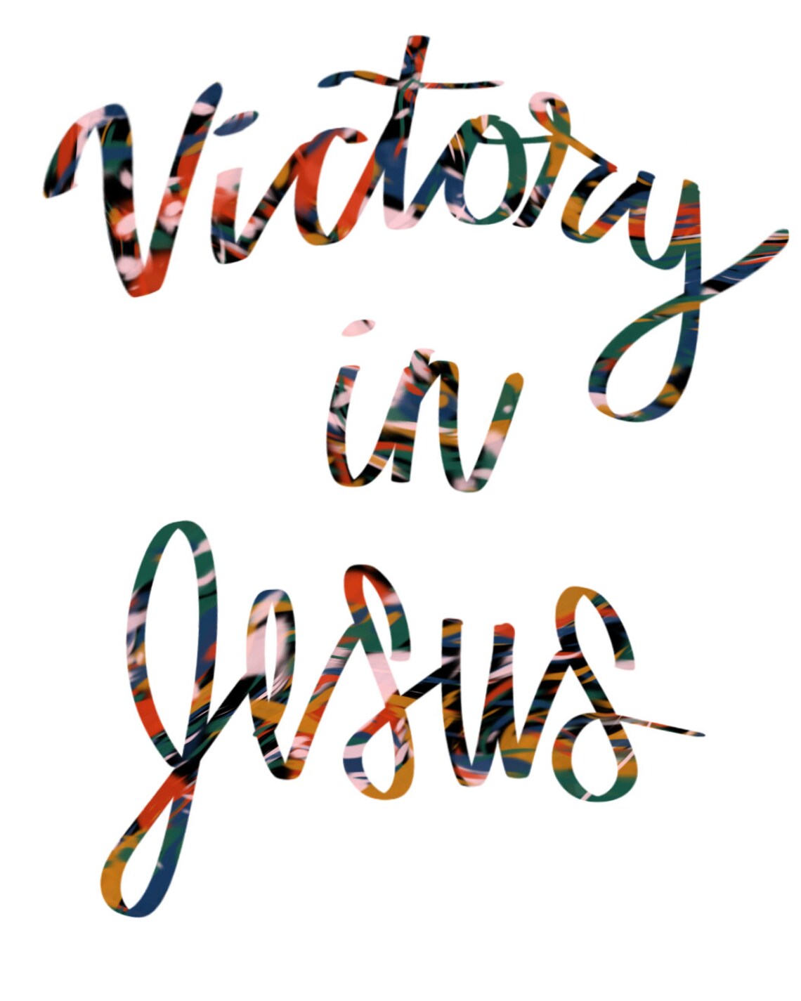 Victory in Jesus - Digital Print - Wall Art - Hand Lettered - Faith ...