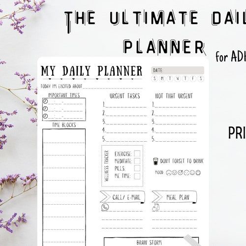 Daily Planner Adhd-friendly Printable & Digital - Etsy