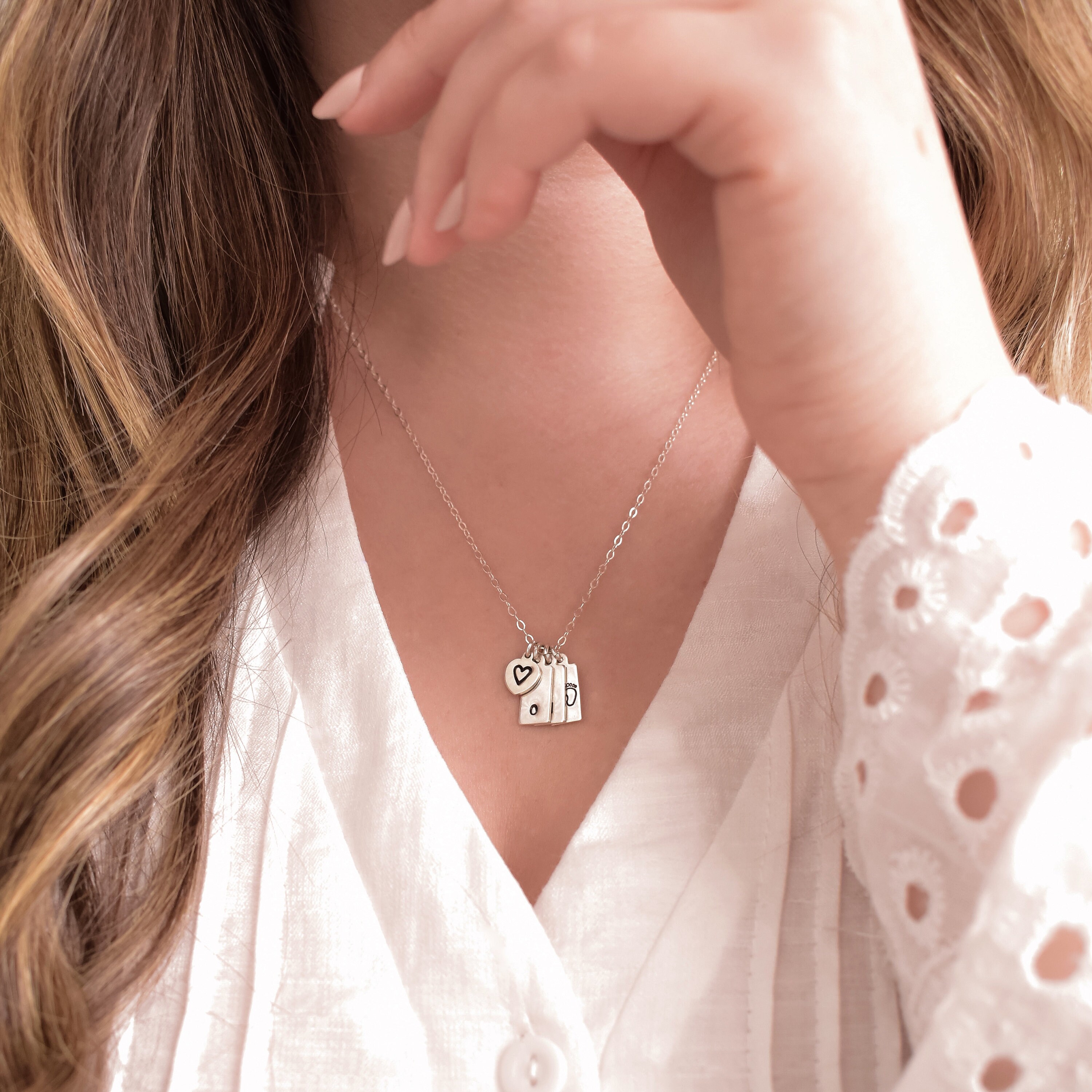 Personalized Initial Tag Necklace Gold Family Initial - Etsy UK