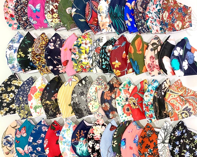 10-pack Mixed Flowers Face Masks / Reusable Fabric Masks / Mixed ...