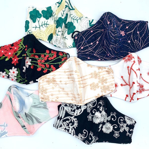 Embroidered Face Mask - Etsy