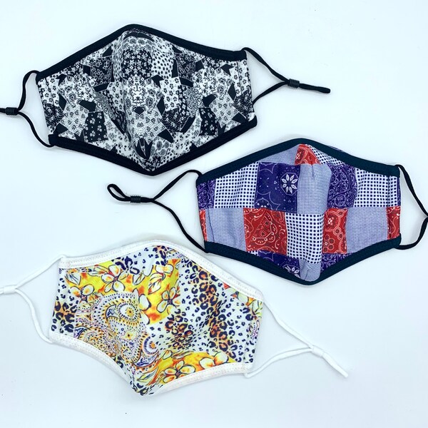 Patchwork Face Mask - Etsy