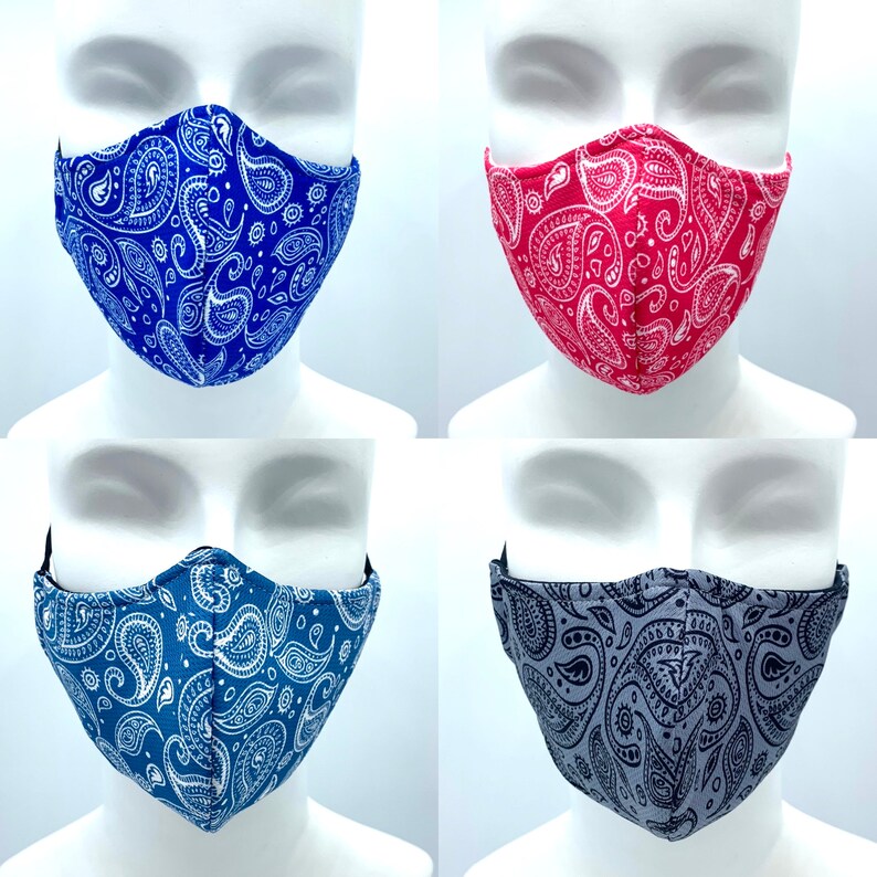 Multipack Paisley Face Masks / Bandana Print / Adjustable Ear - Etsy