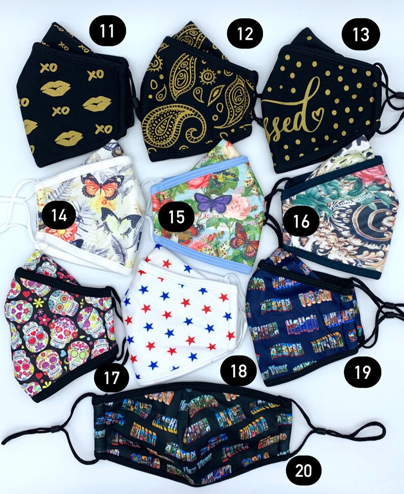 Custom Multi-pack Face Masks Mix & Match Adjustable / Select - Etsy