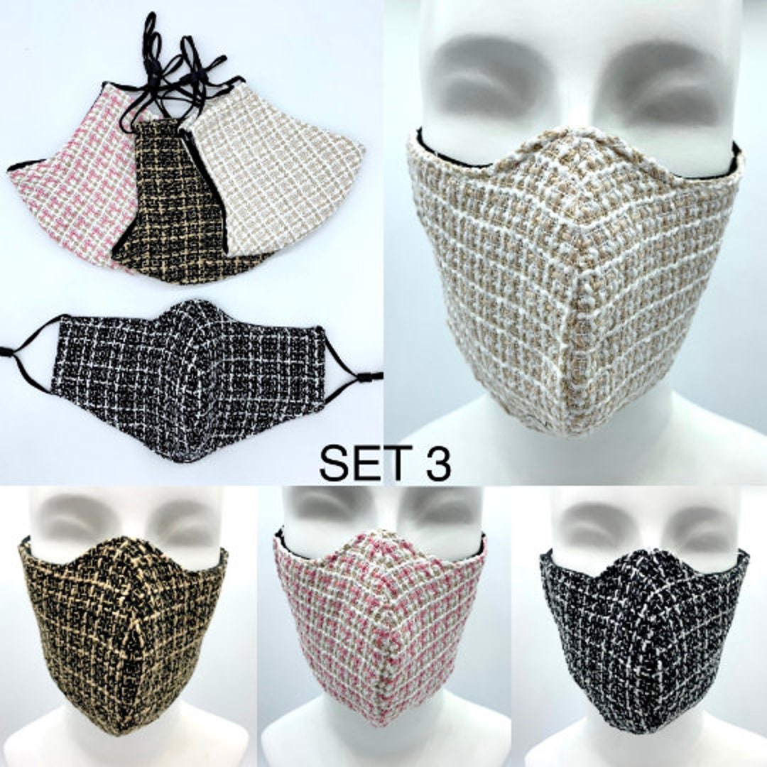 Plaid and Tweed Face Masks / Multi-pack Adult Fabric Masks Soft Fabric ...
