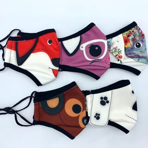 Kids Animals Face Masks / Animal Pack / Flappy Ears / Kids Fabric Mask ...