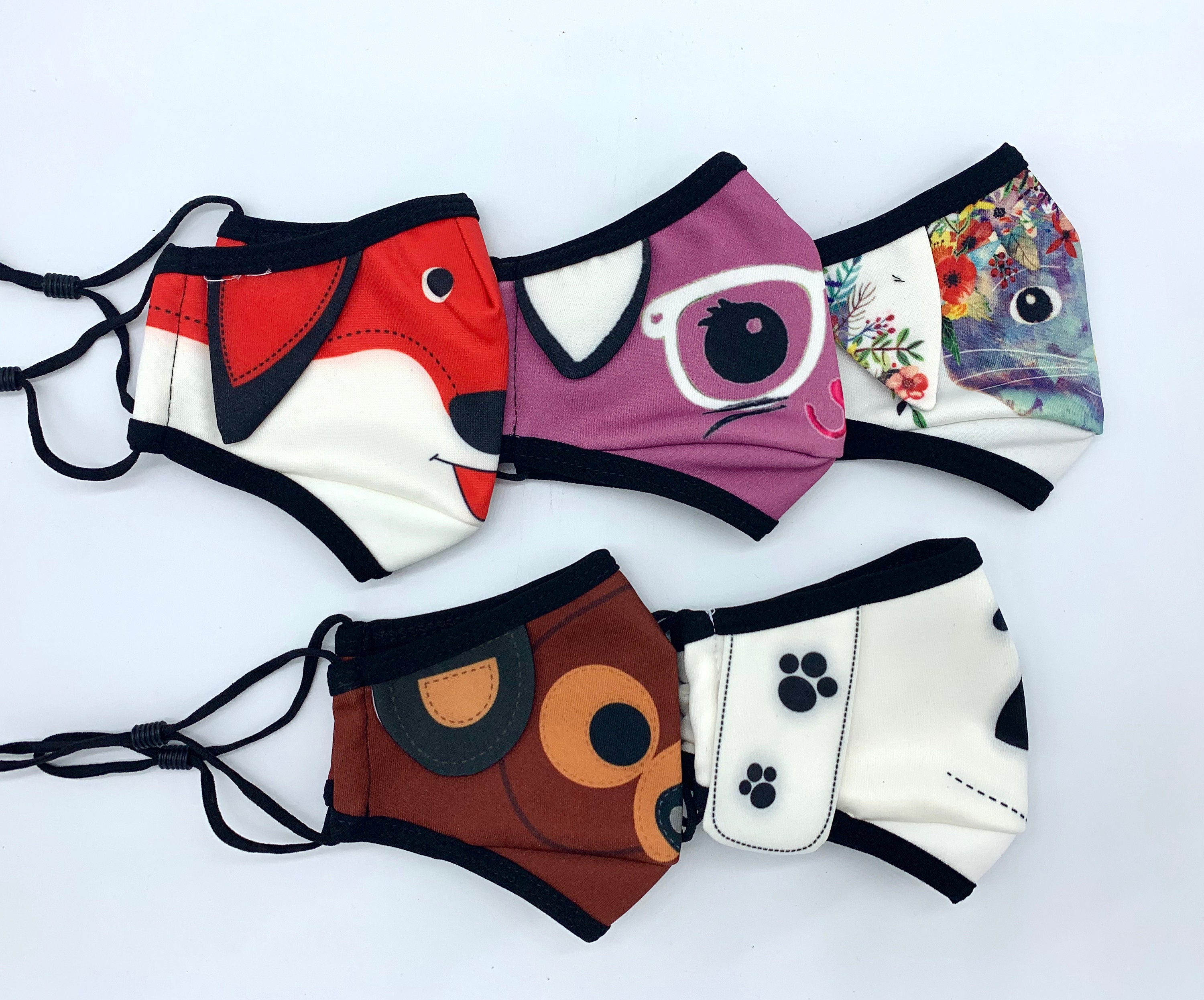 Kids Animals Face Masks / Animal Pack / Flappy Ears / Kids - Etsy