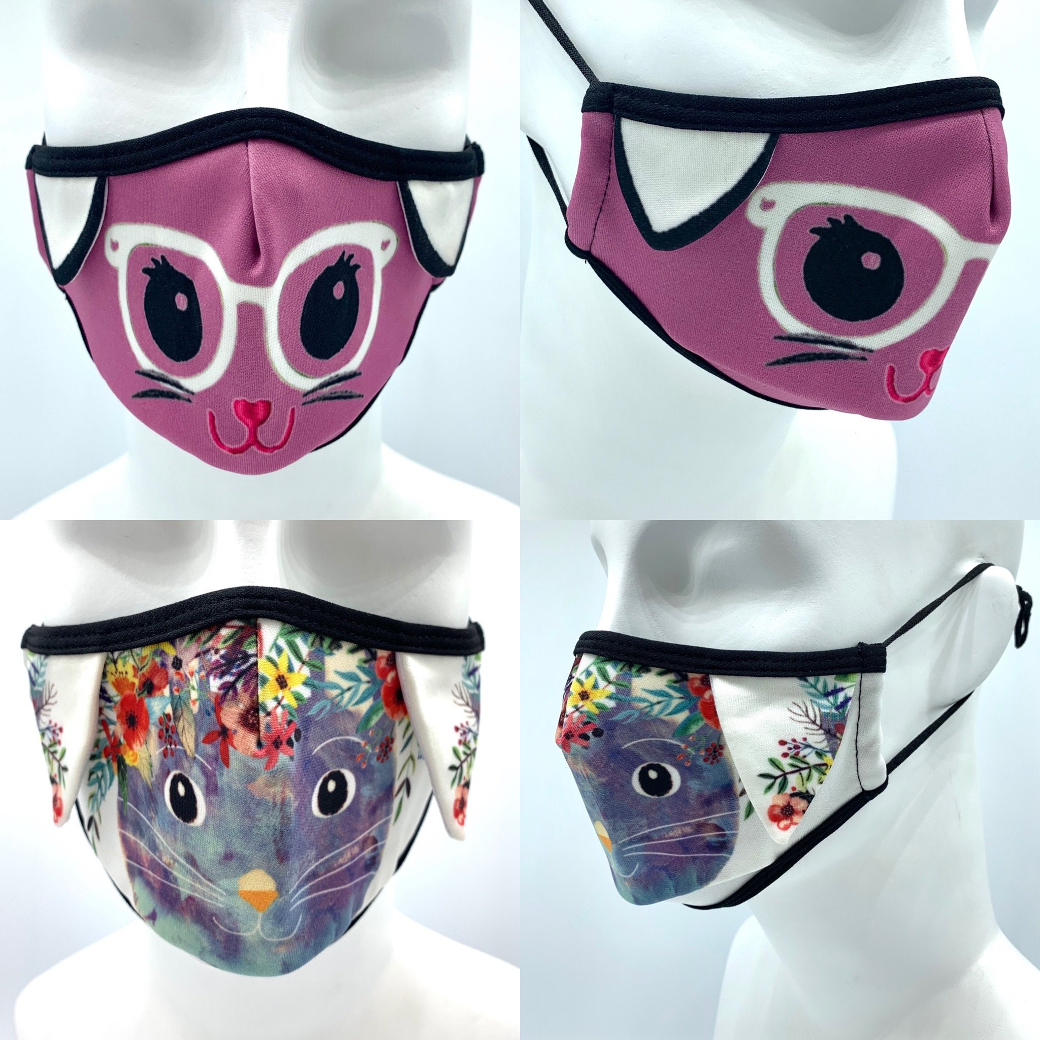 Kids Animals Face Masks / Animal Pack / Flappy Ears / Kids - Etsy