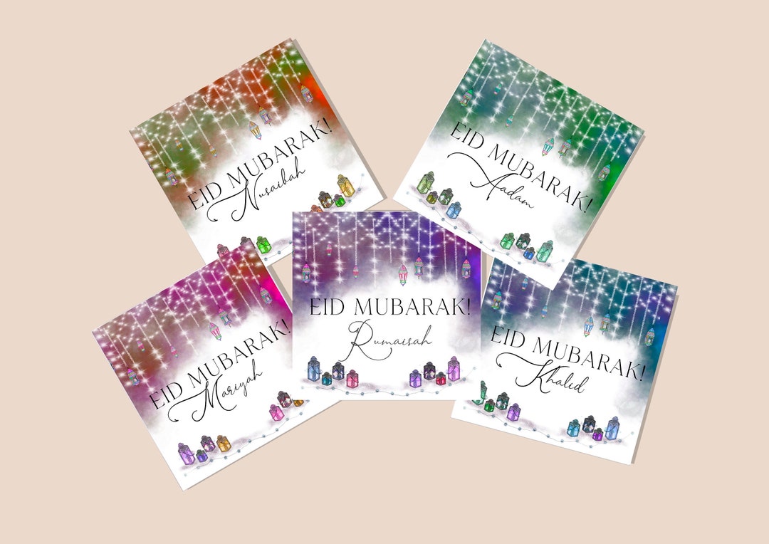 5 Personalised Name Eid Card | Eid Cards for Kids | Personalised Card ...
