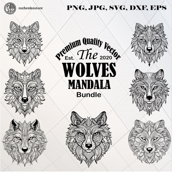 Wolf Mandala Svg - Etsy