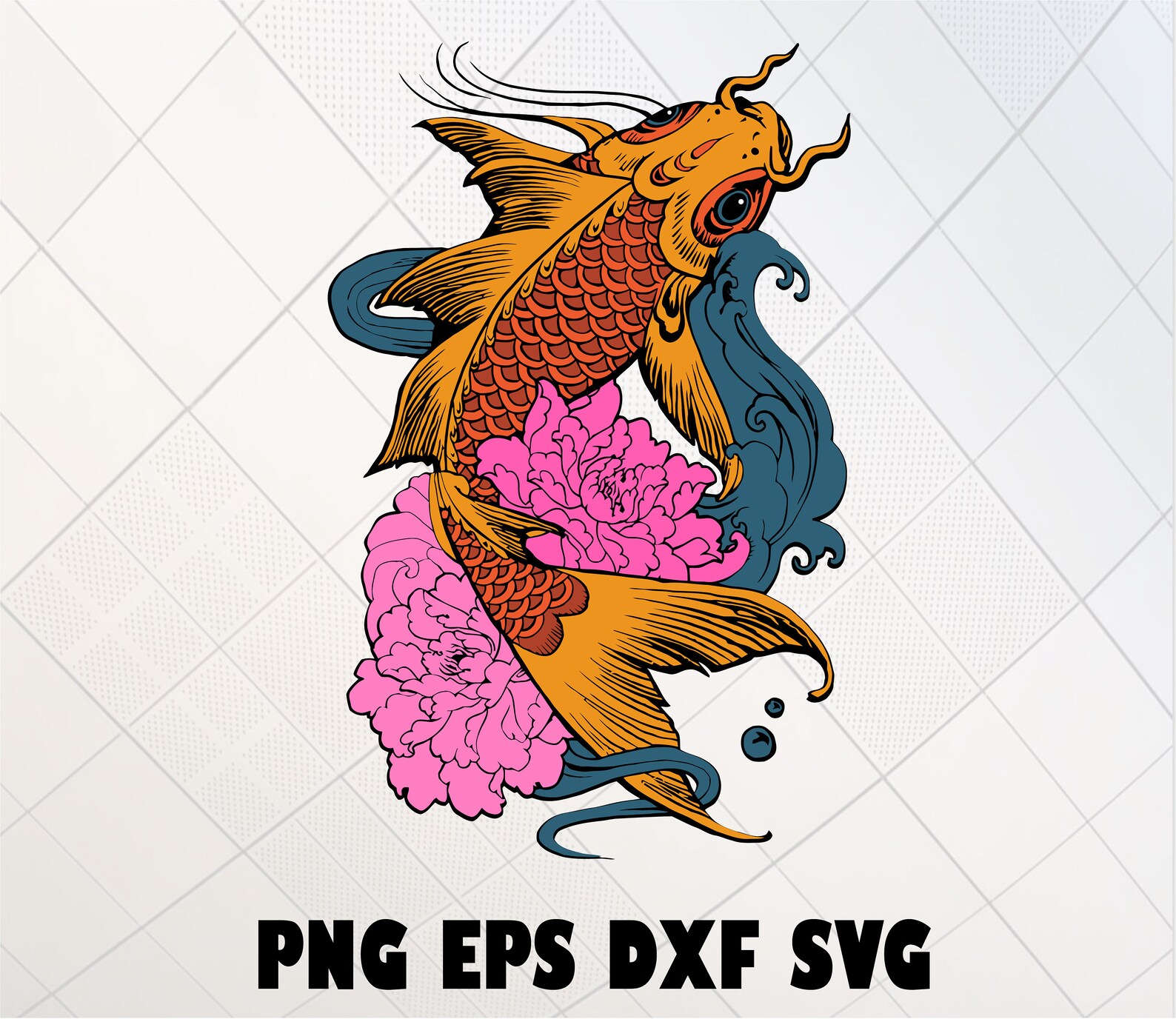 Koi Fish Svg Japan Svg Fish Svg Beautiful Fish Svg Koi - Etsy