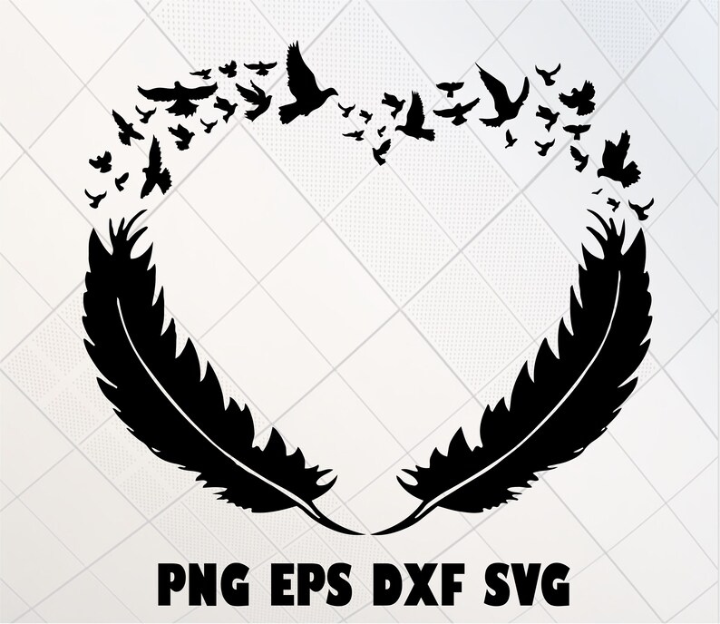Heart Svg Love Svg Feathers Svg Birds Svg Love You Svg - Etsy Norway