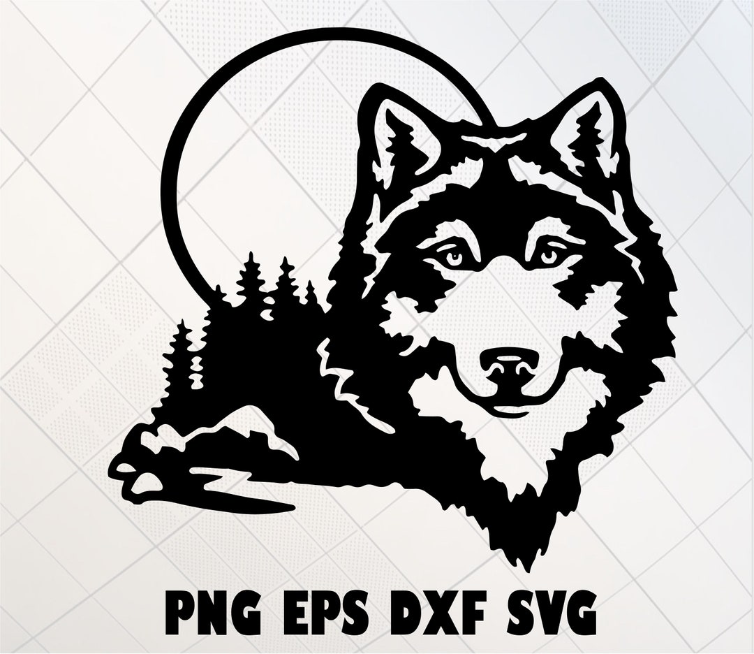 Loup svg lune svg nature svg svg forêt prédateur svg - Etsy France