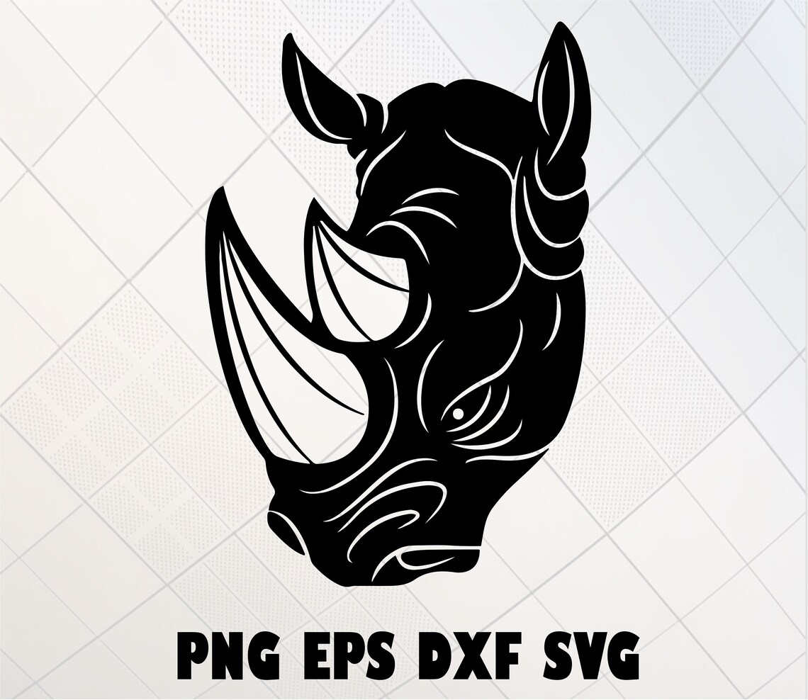 Rhino Svg Rhino Head Svg Rhino Silhouette Nature Svg Wild | Etsy