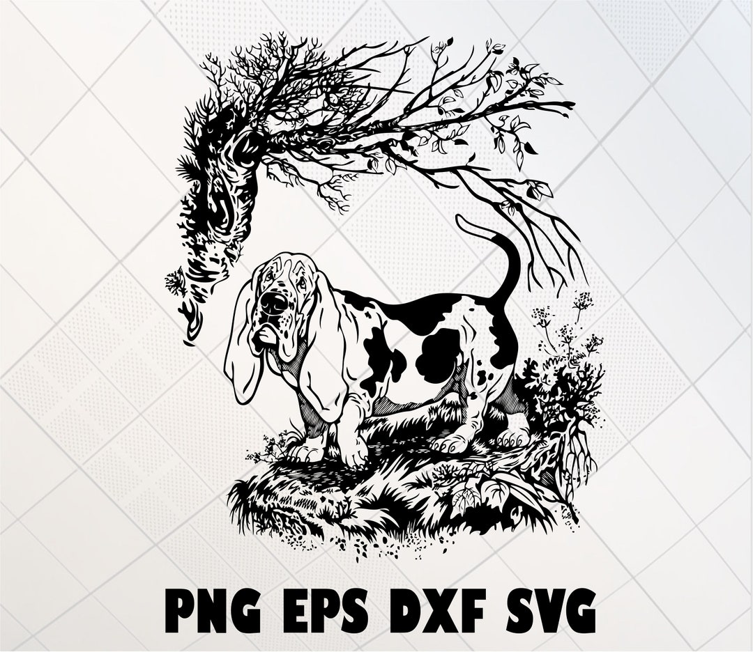 Basset Hound Svg Dog Svg Dog Clipart Dog Silhouette - Etsy